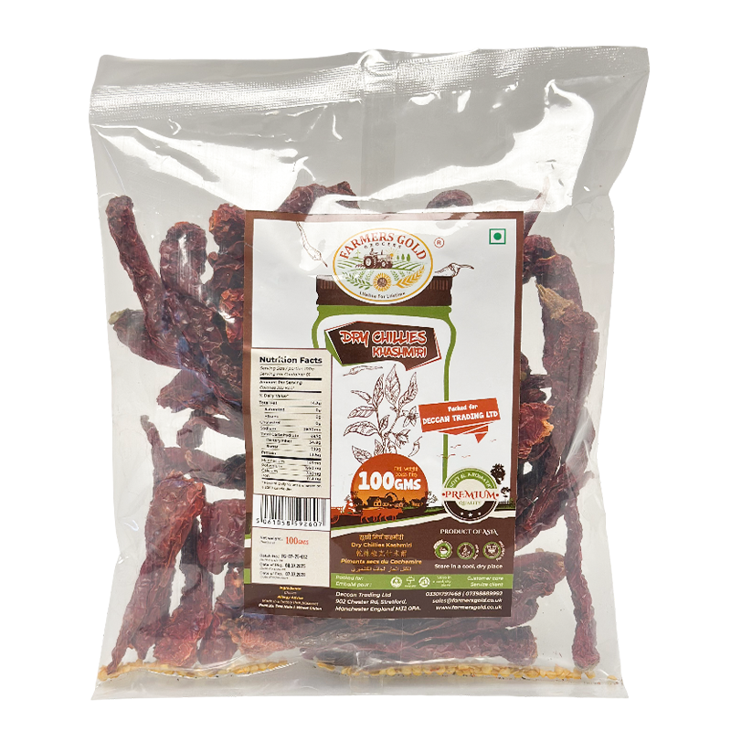 Farmers Gold Whole Kashmiri Chillies 100g – SUJASH