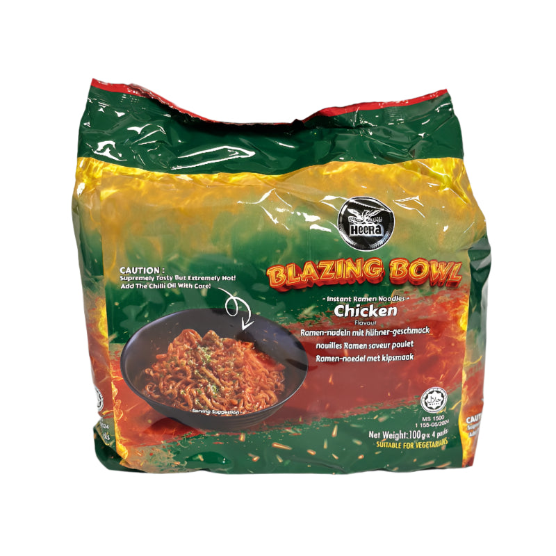 Heera Blazing Bowl Chicken Ramen Noodles 100g (Pack of 4) – SUJASH