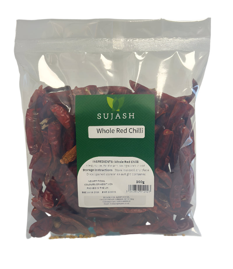 Sujash Whole Red Chilli 100g – SUJASH